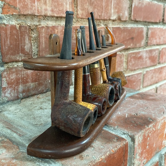 Accents | Collection Of Vintage Pipes With Stand | Poshmark